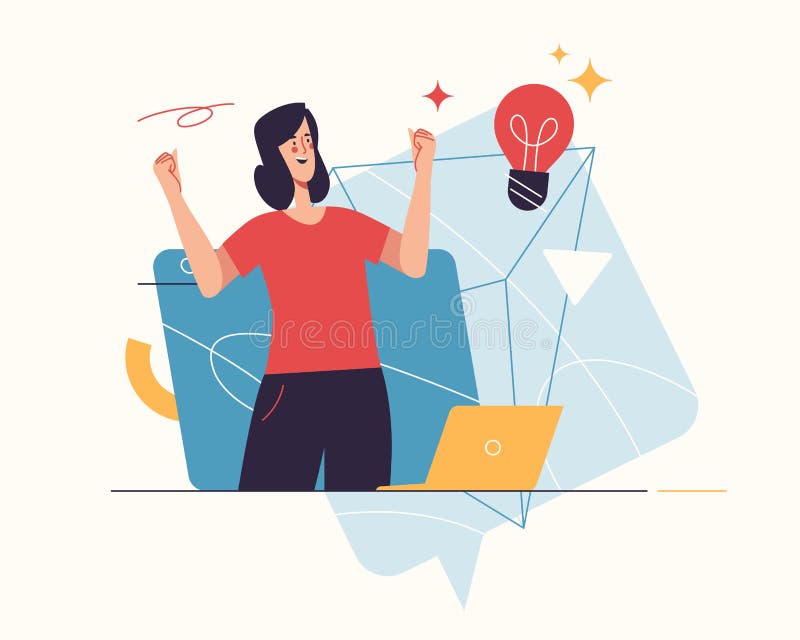 Vector Illustration on the Subject of Creativity, Generating Innovative ...