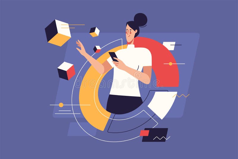 Vector Illustration on the Subject of Data Gathering, Business ...