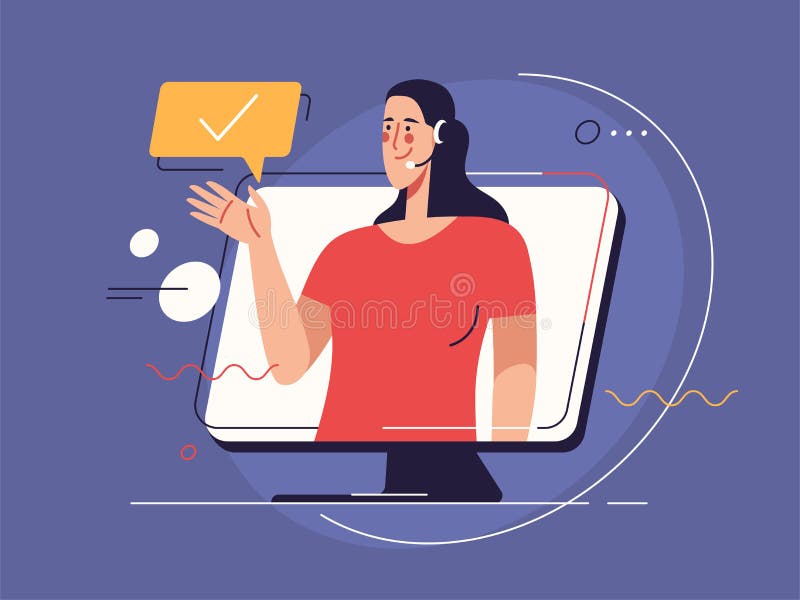 Vector Illustration on the Subject of Online Customer Support Service ...