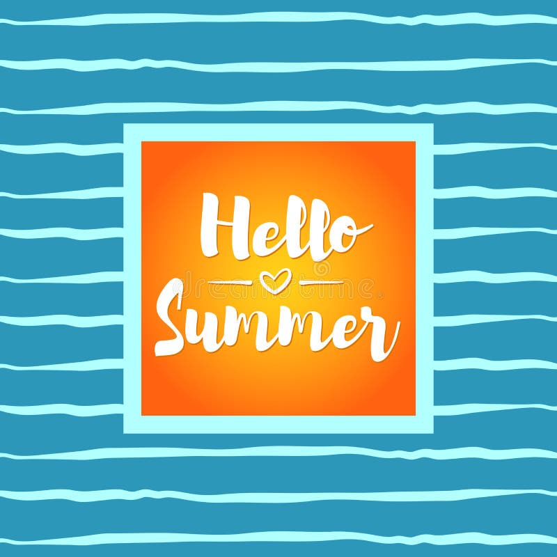 Summer with Hand Drawn Lines Background Stock Vector - Illustration of ...