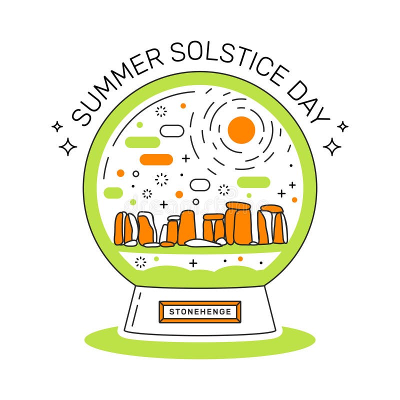 Vector Illustration of Summer Solstice. Stock Vector - Illustration of ...