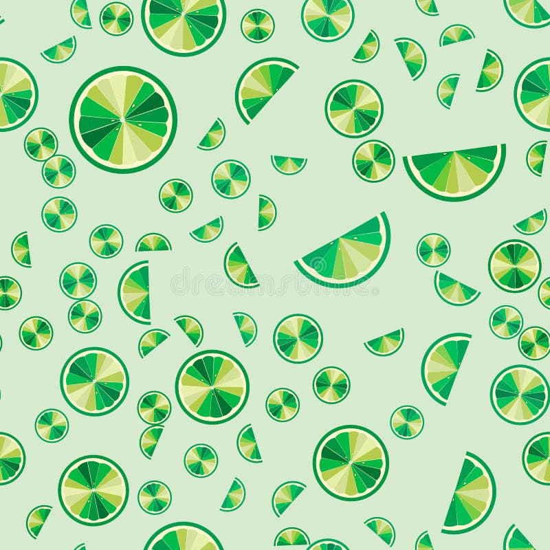Vector Illustration. Summer Theme. Lime Slices, Seamless Pattern Stock ...