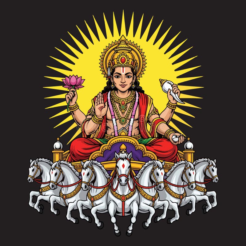 Vector Illustration of the Sun God Stock Illustration - Illustration of ...