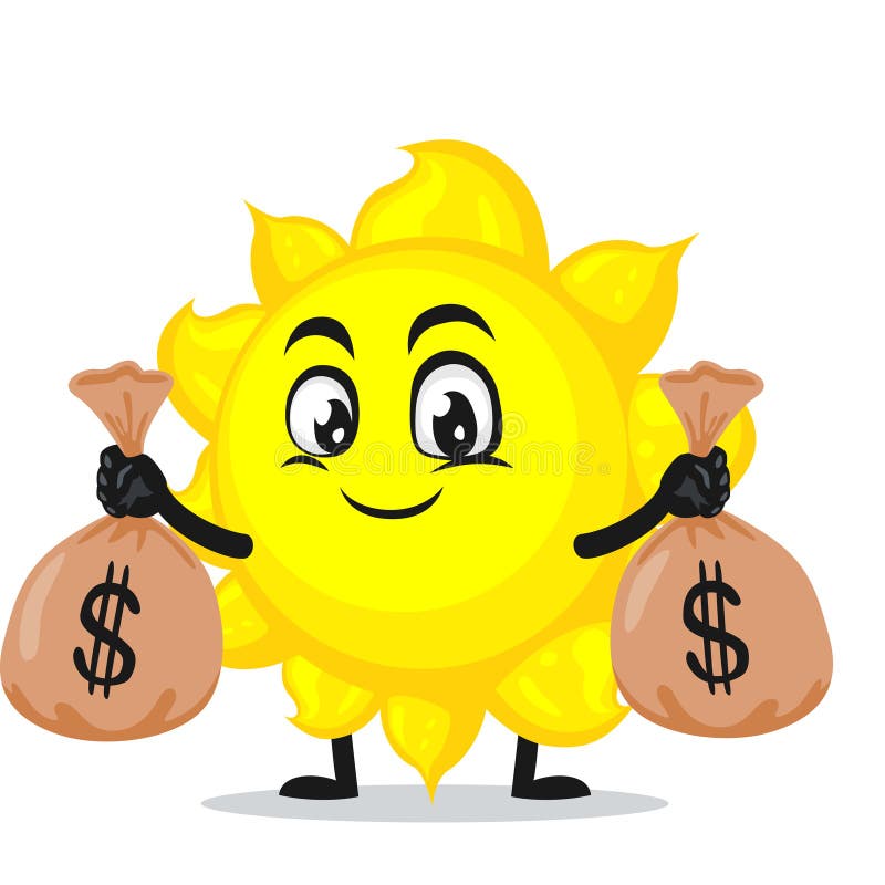 Vector Illustration of Sun Mascot or Character Stock Illustration ...