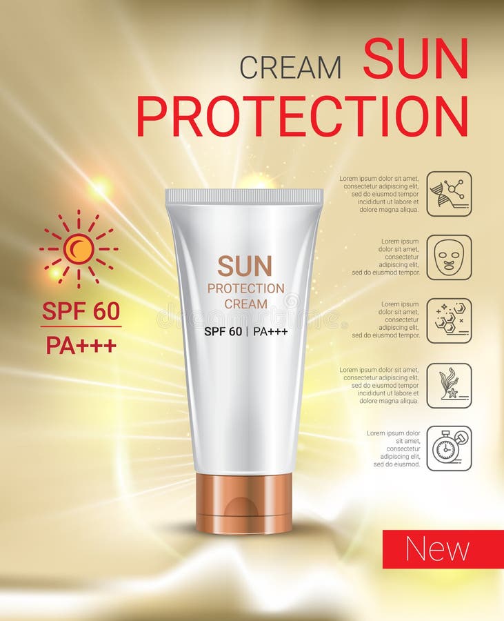 Vector Illustration with Sun Protection Tube. Stock Vector ...