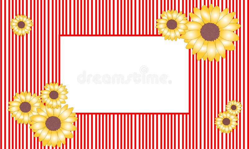 Vector Illustration Sunflower Frame Stock Illustration - Illustration ...