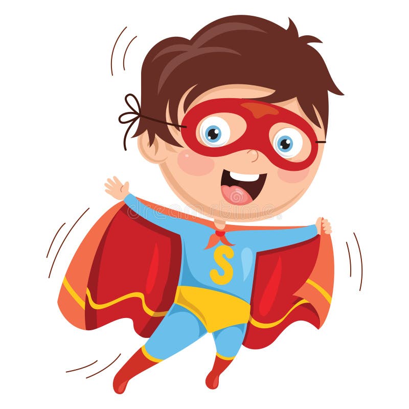 Vector Illustration of Superhero Kid Stock Vector - Illustration of ...