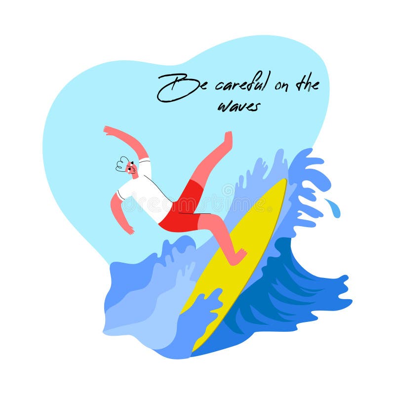 Vector Illustration Surfer Fall from a Surfboard Stock Vector ...