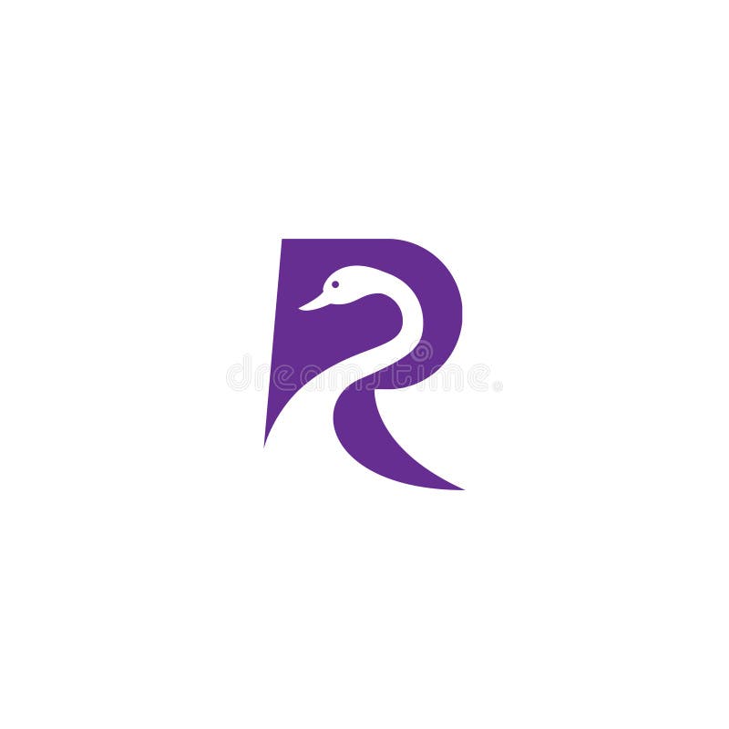 Vector Illustration of a Swan and the Letter R for an Icon, Symbol or ...