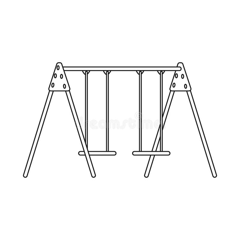 Vector Illustration of Swing and Playground Symbol. Set of Swing and ...