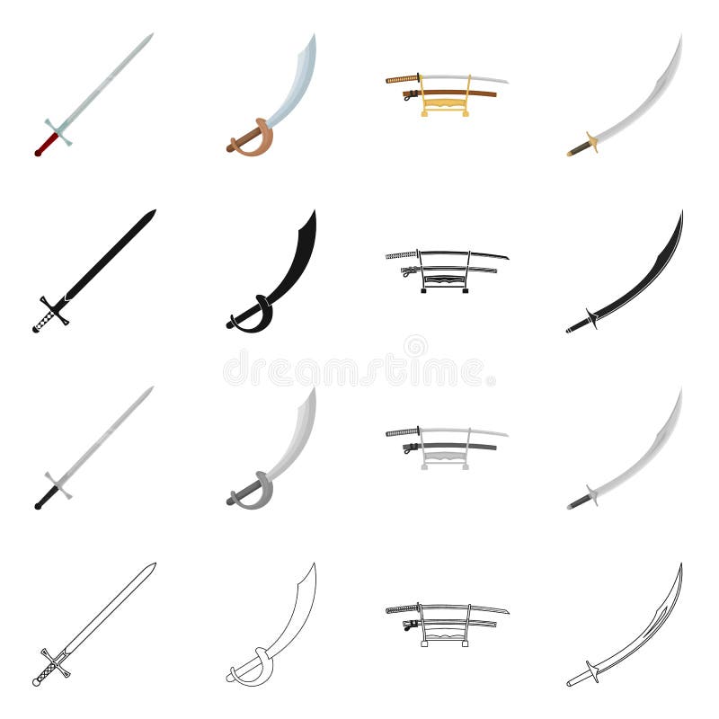 Vector Illustration of Sword and Blade Logo. Set of Sword and Game ...