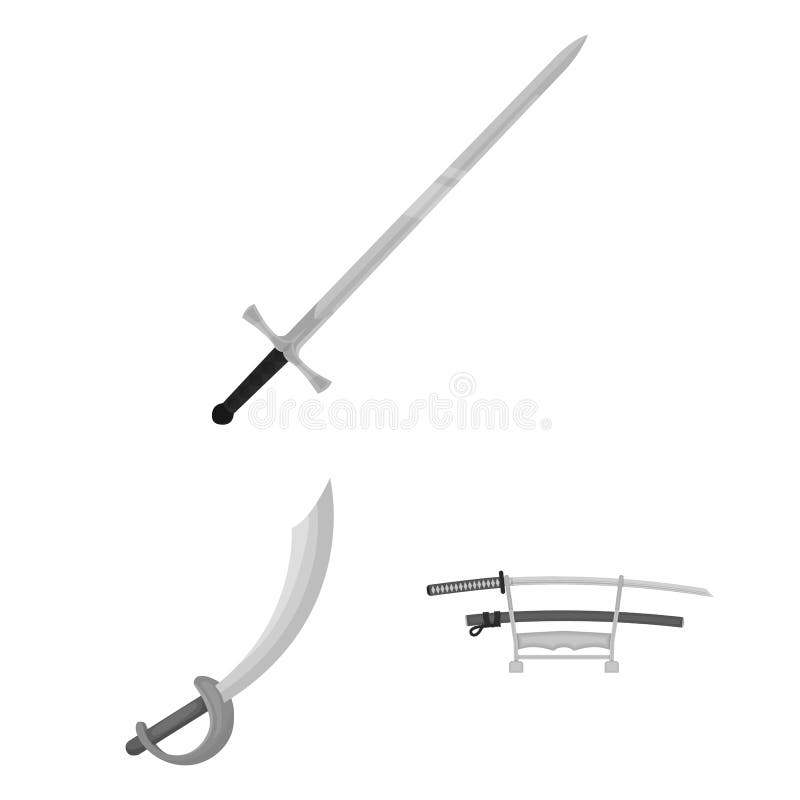 Vector Illustration of Sword and Blade Logo. Set of Sword and Game ...