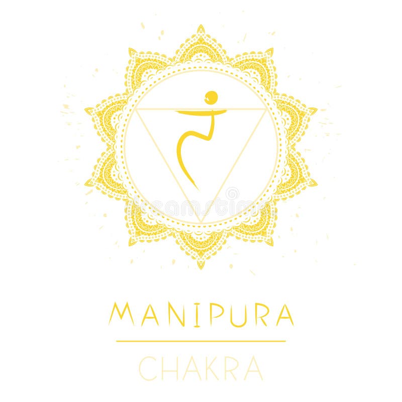 Vector Illustration with Symbol Chakra Manipura on White Background ... Vector Illustration with Symbol Chakra Manipura on White Background ...