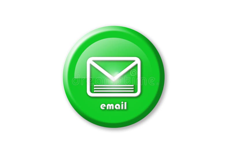 Vector Illustration. Symbol of Email Icon on Rounded Green Button Stock ...