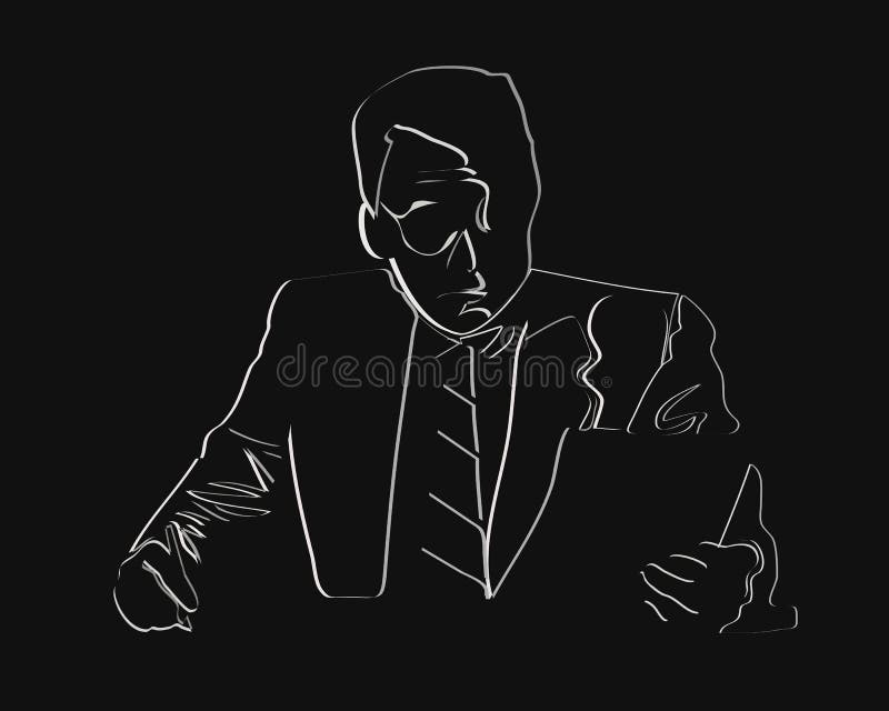 Symbol The Executive Working At A Desk Stock Vector - Illustration of ...