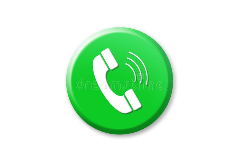 Vector Illustration. Symbol of Phone Icon on Rounded Green Button Stock ...