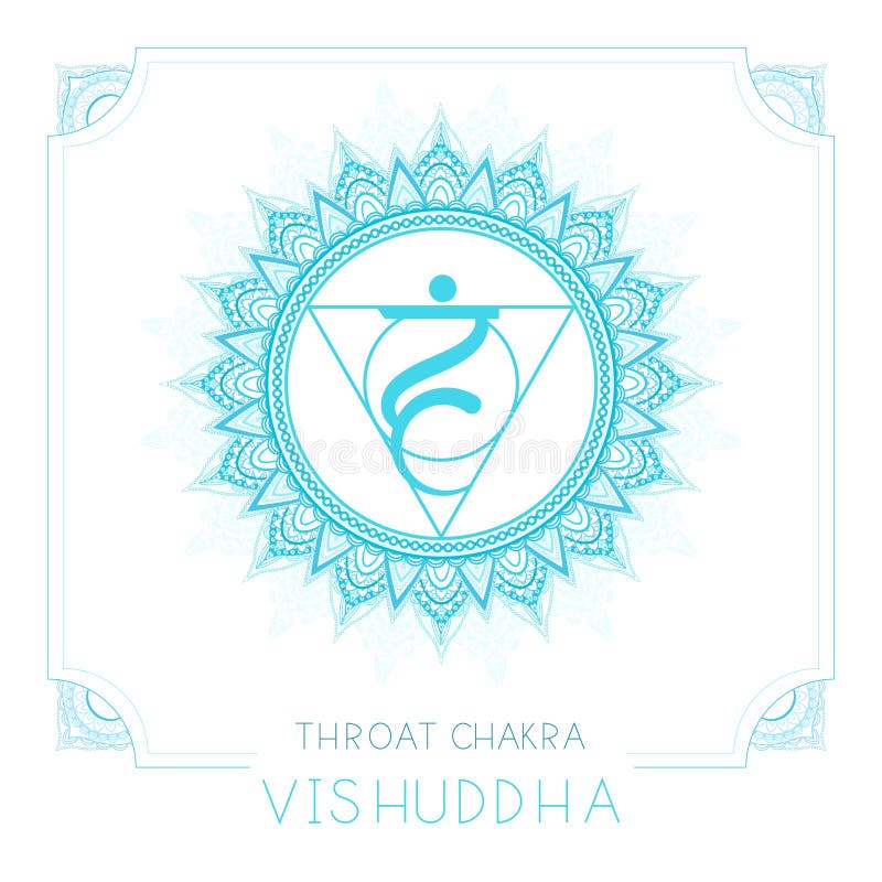 Vishuddha, Throat Chakra Symbol. Colorful Mandala. Vector Illustration Stock Vector ...