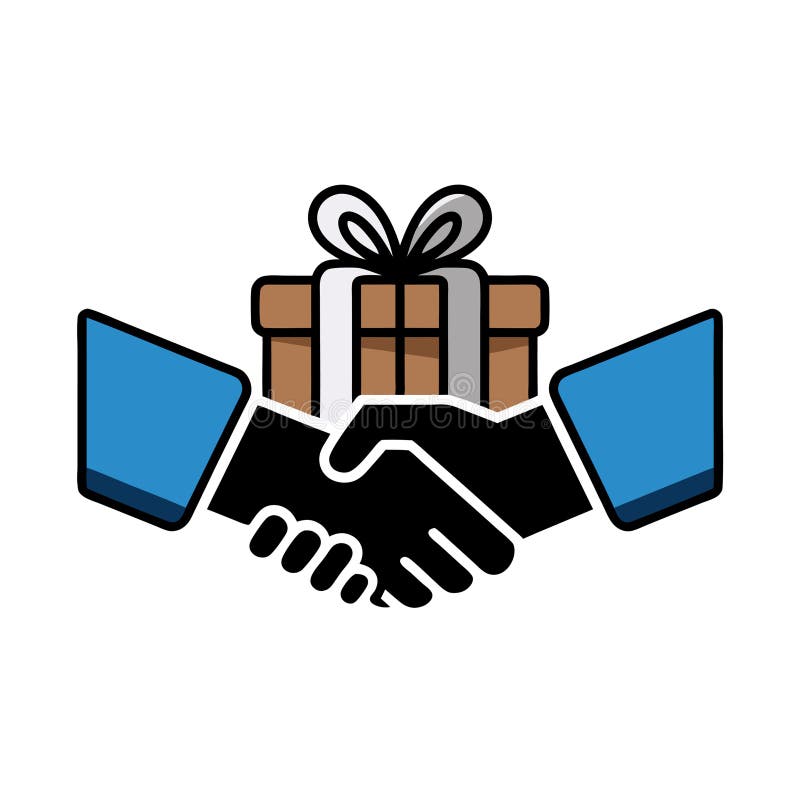 Handshake Gift Agreement Vector Illustration Business Partnership ...
