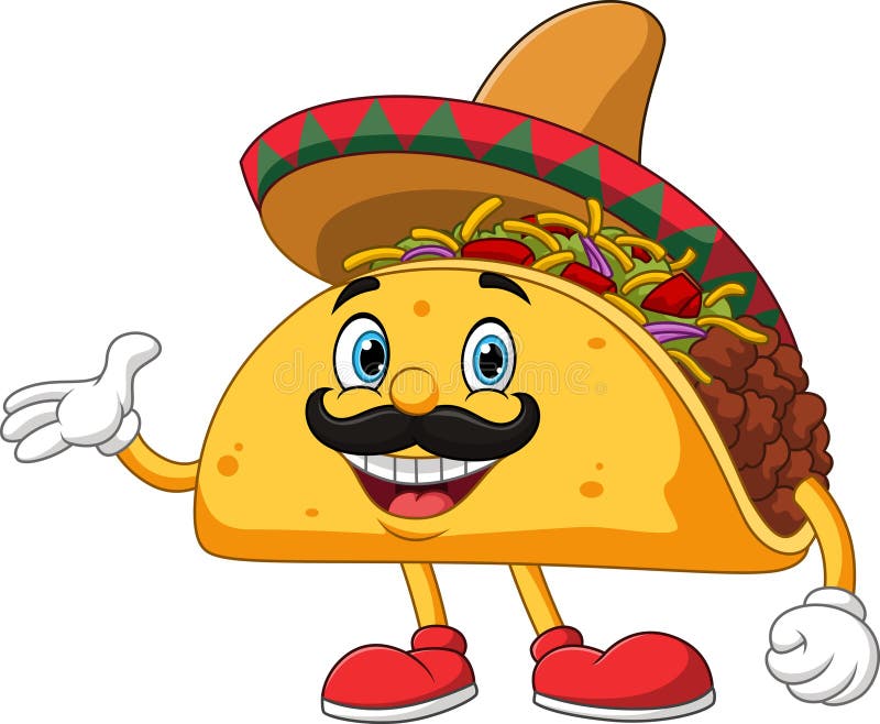 Vector Illustration of Taco Character Stock Vector - Illustration of ...