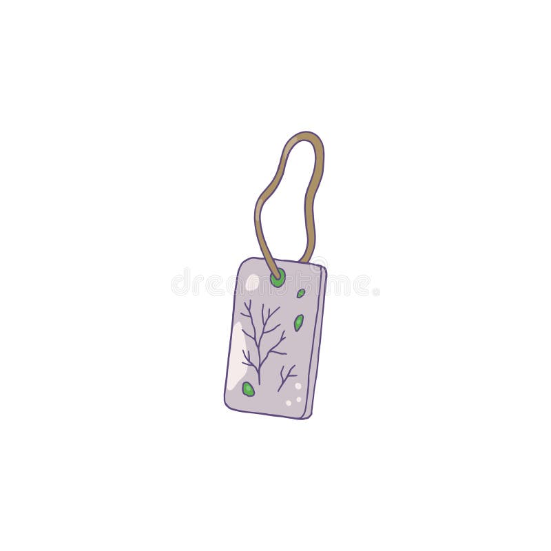 Vector Illustration of a Tag on a String with a Tree Branch. Stock ...