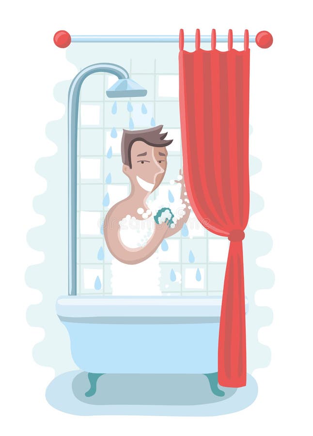 Take a shower stock illustration. Illustration of water - 19429306