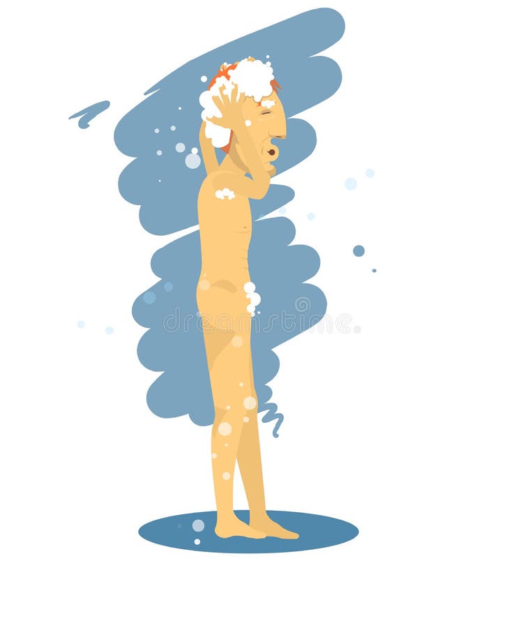 Vector Illustration Take Shower Happy Stock Vector Illustration Of