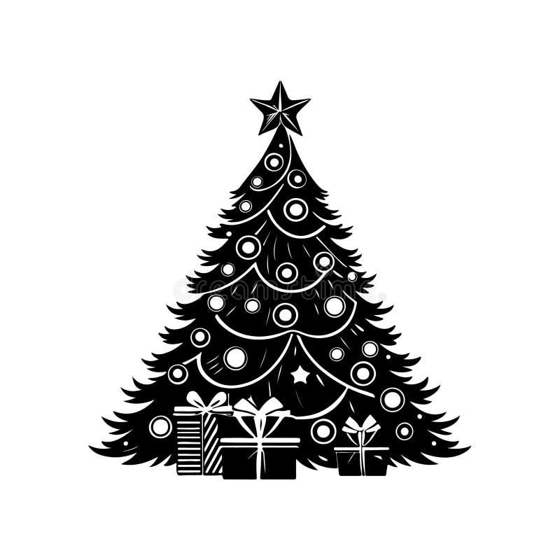 A Tall, Triangular Silhouette of a Christmas Tree in Vector Format ...