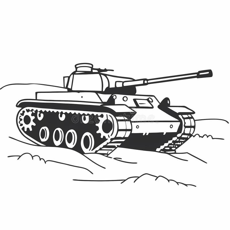 Vector Illustration of a Tank on a White Background. Side View Stock ...
