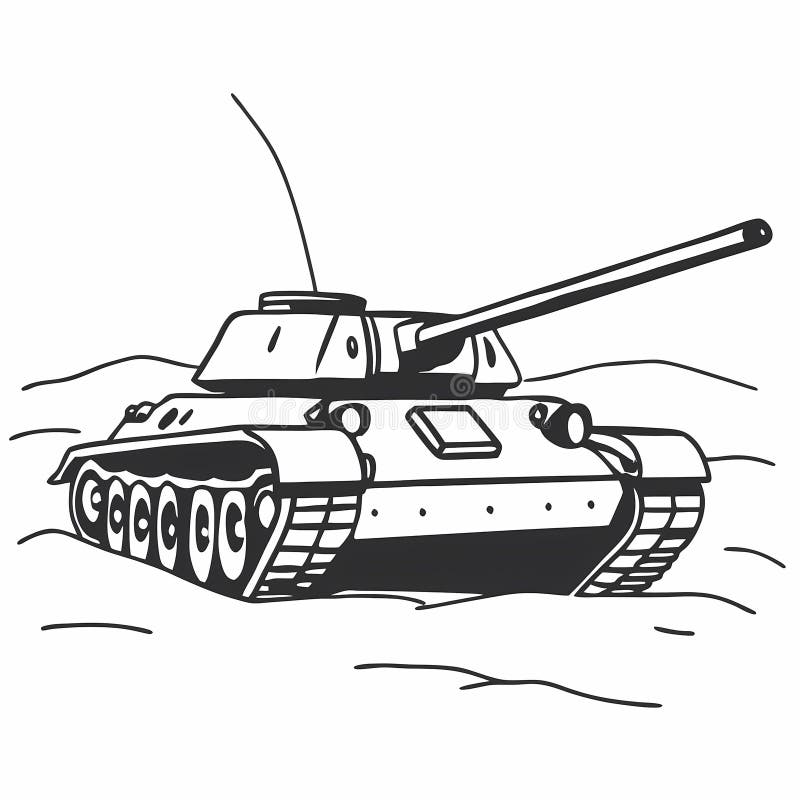 Vector Illustration of a Tank on a White Background. Side View Stock ...