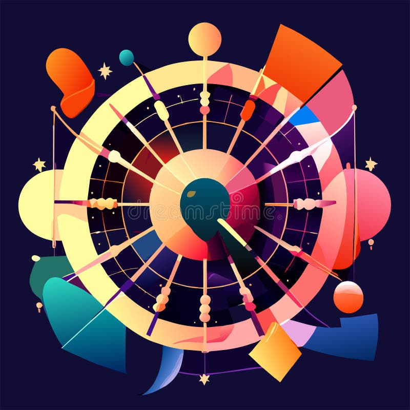 Vector Illustration of a Target on a Dark Background. the Concept of ...