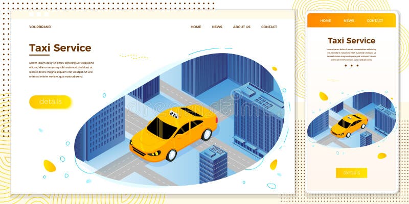 Vector Illustration Taxi Cab Riding for Client Stock Vector ...