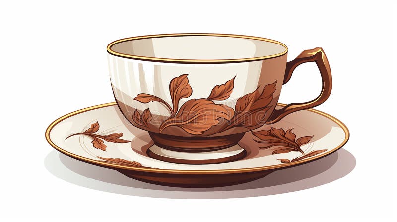 Elegant Tea Cup Vector Illustration on White Background Minimalist ...