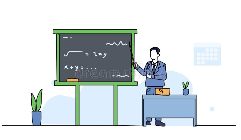 Vector Illustration of the Teacher is Giving an Explanation Stock ...