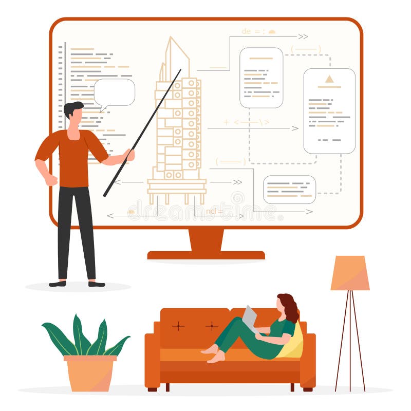 People Construction Building Online Education Stock Vector ...