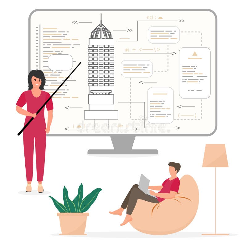 People Construction Building Online Education Stock Vector ...