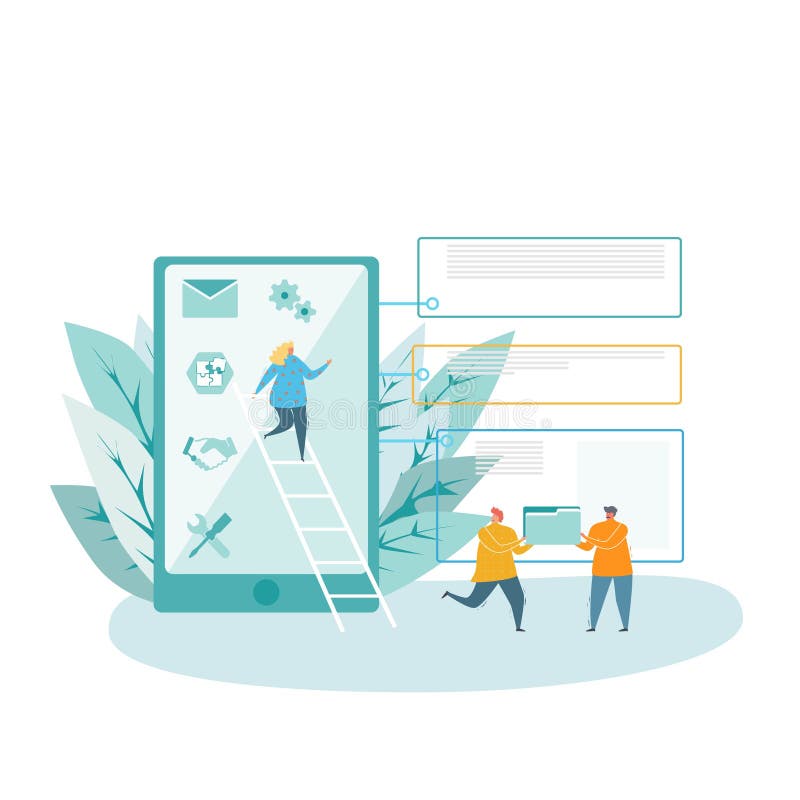 Vector Illustration. Team Work Delivery Calculation Work Service Stock ...