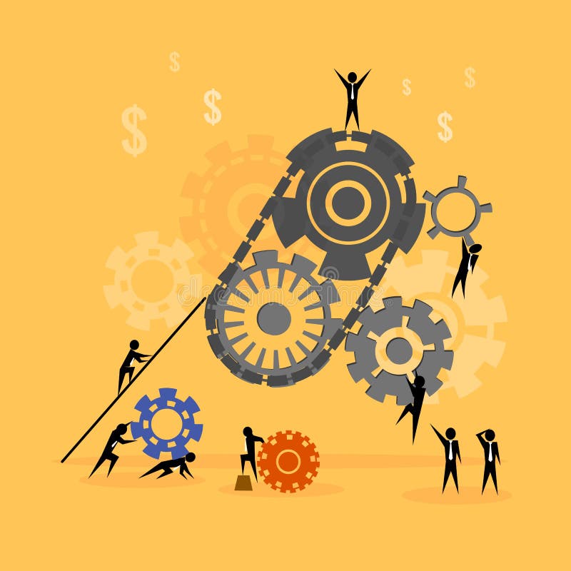 Competition between People in Business. Vector Flat Style. Stock Vector ...