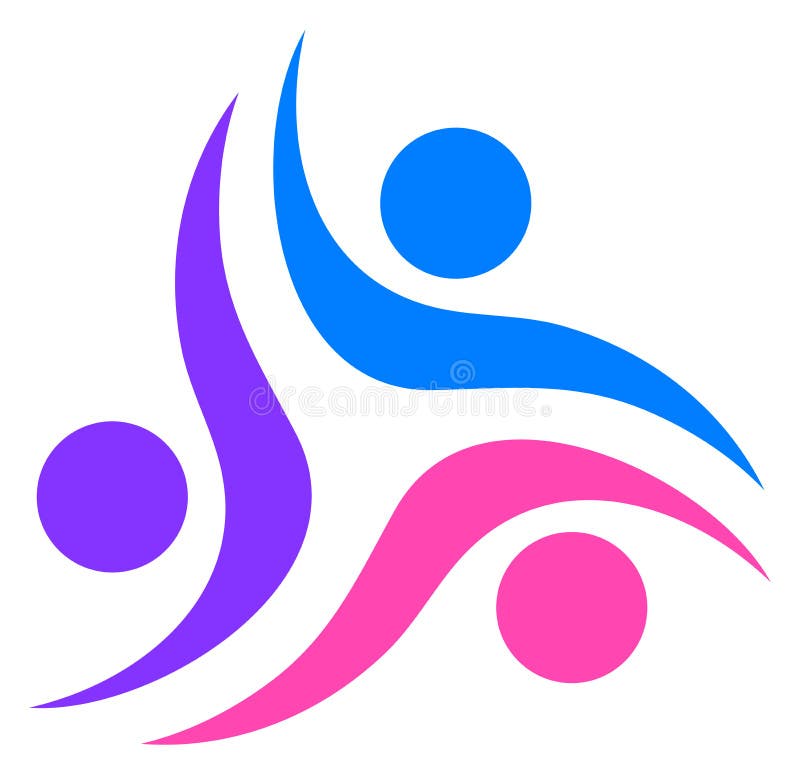 Teamwork Colorful People Working Together Logo Stock Illustration ...
