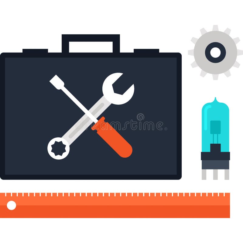 Technical Service Flat Web Icon Concept Stock Vector - Illustration of ...