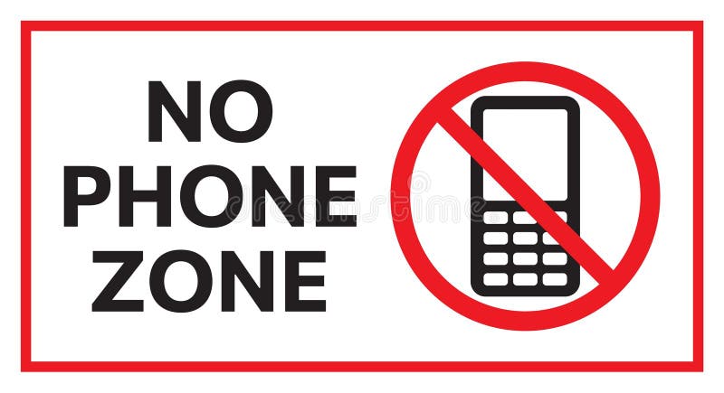 Vector Illustration of Telephone Warning Stop Sign Icon. NO PHONE ZONE ...