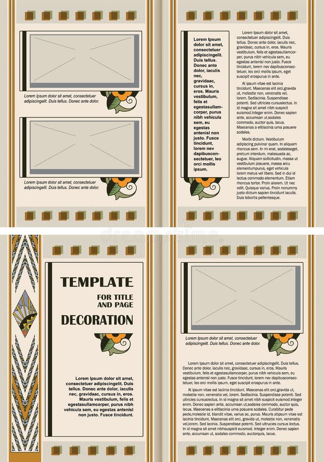 Vector Illustration. Template Booklet in Vintage Style. Stock Vector ...