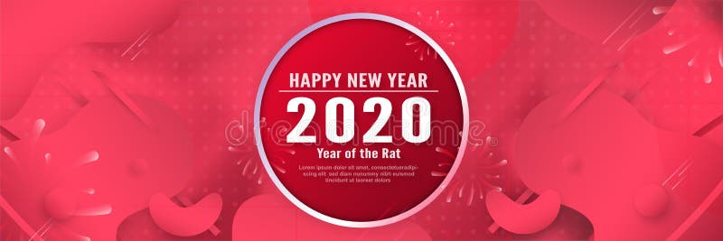 Vector Illustration Template for Celebration of New Year 2020. Modern ...