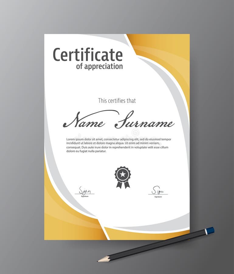 Vector Template for Certificate,modern Diploma Stock Vector ...