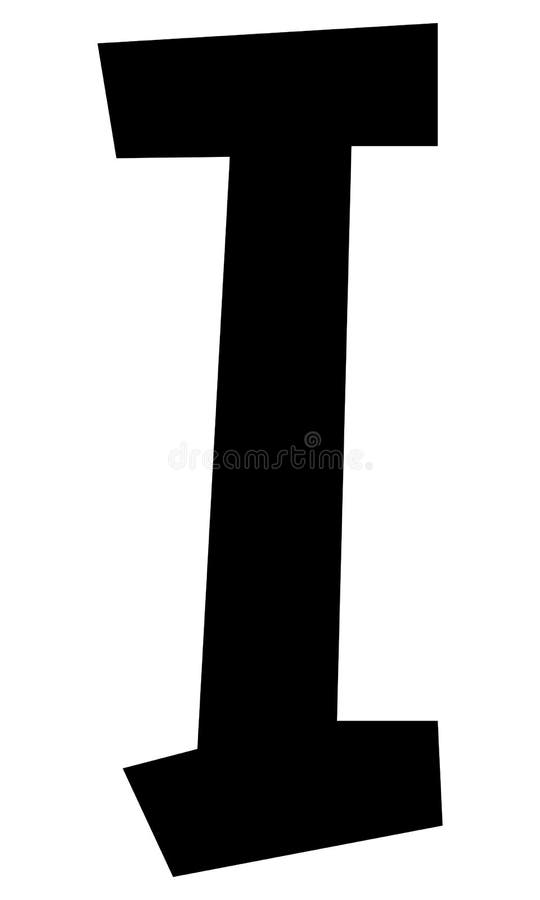 Vector Illustration Template Design of Black Letter I with Untidy ...