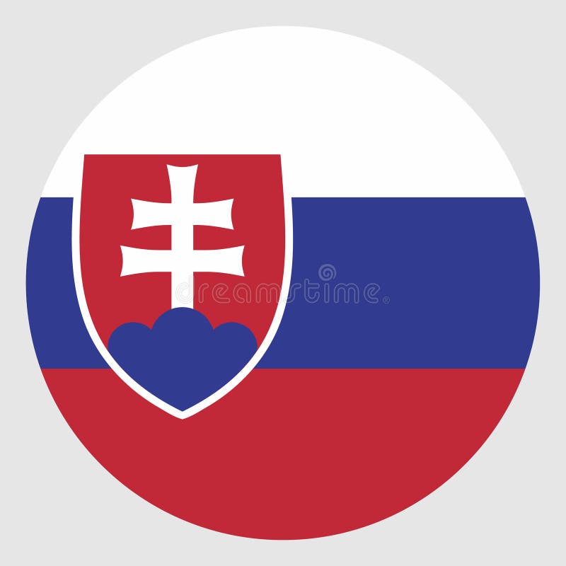 Colored Slovakia Flag. Vector Illustration of Circle Slovakia Flag ...