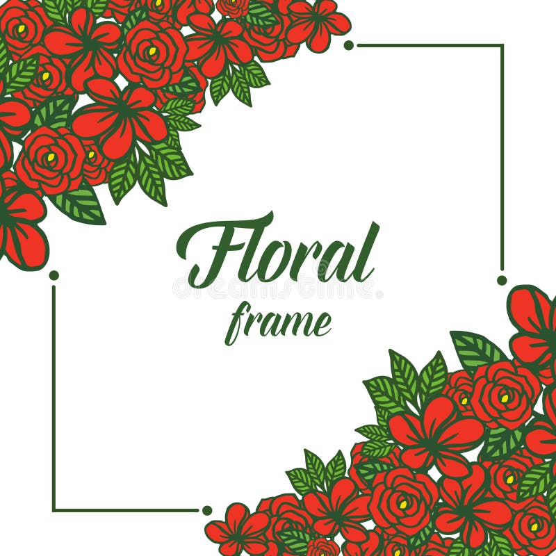 Vector Illustration Template for Elegan Red Floral Frame Stock Vector ...
