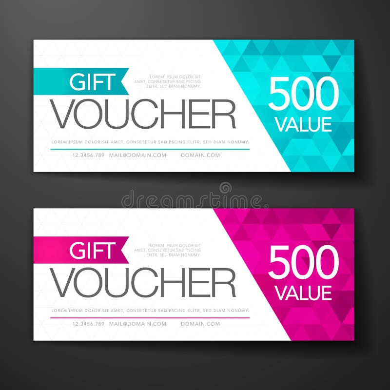 Vector Illustration Template Special Gift Voucher with Modern Premium ...