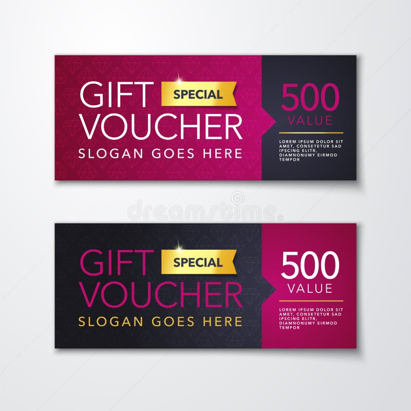 Vector Illustration Template Special Gift Voucher with Modern Premium ...