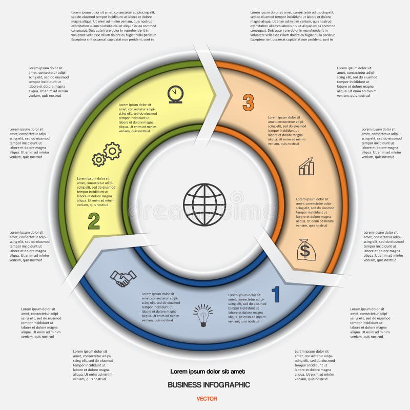 Vector Illustration Template with Text Areas on Three Positions Stock ...