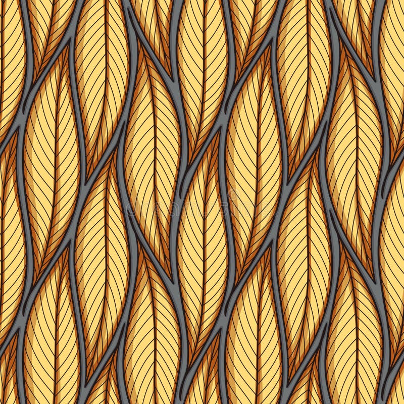 Stylized Colorful Leaves Seamless Pattern. Nature Universal Textures ...